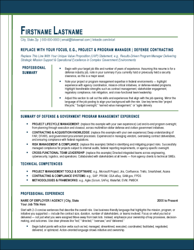 Federal Service to Private Sector Resume Toolkit - Distinctive Resume ...