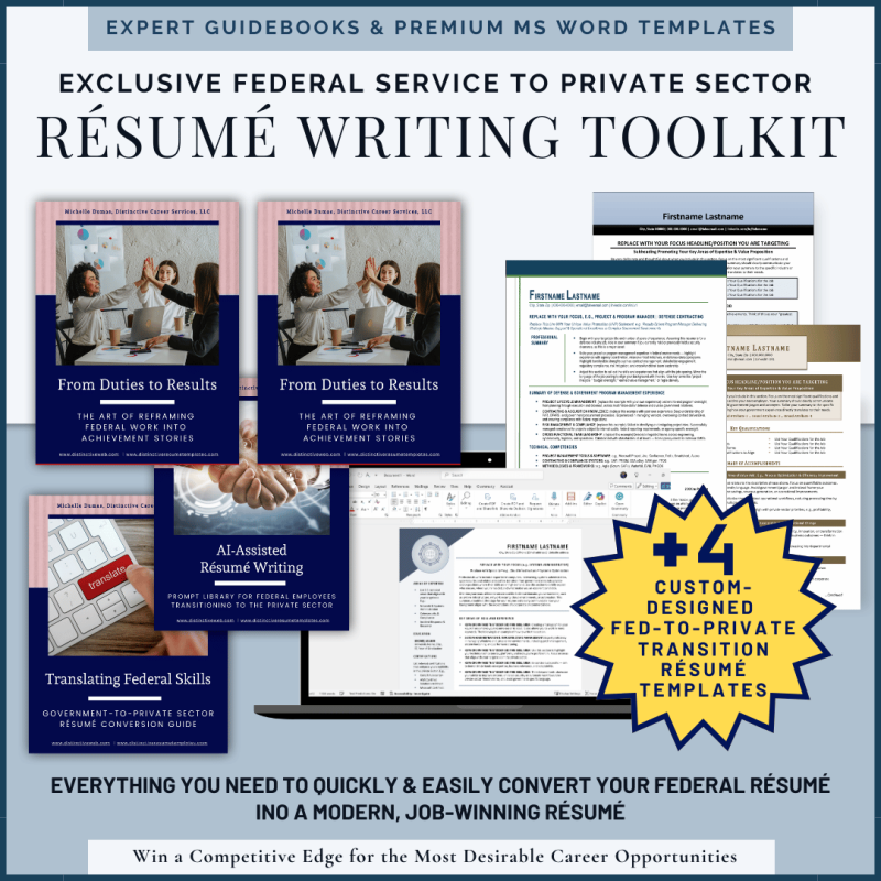 Federal Service to Private Sector Resume Toolkit - Distinctive Resume ...