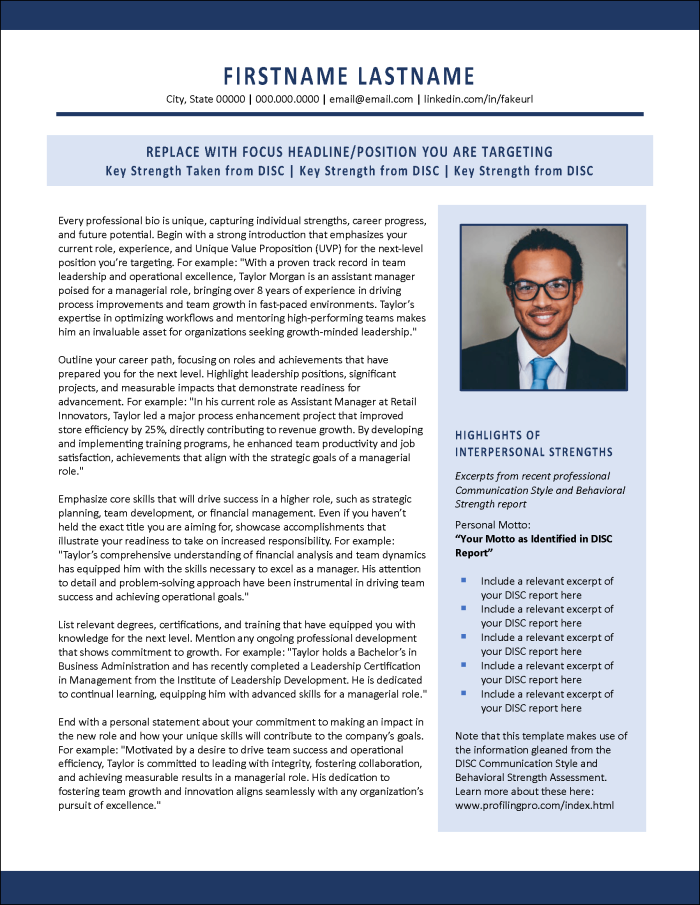 DISC Resume Template | Distinctive Templates