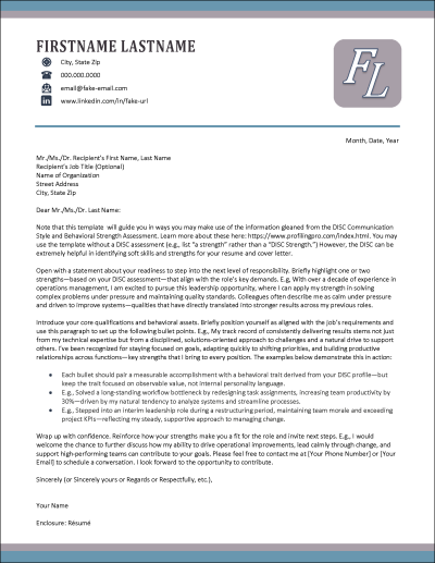 DISC Assessment Resume Template for MS Word | Distinctive Templates