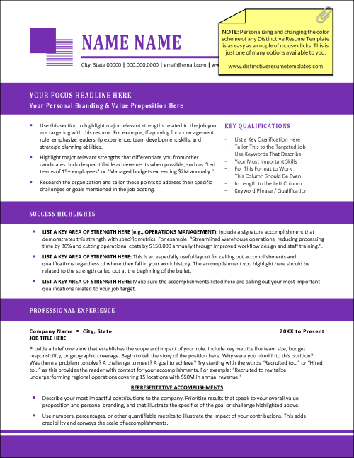 Next Stage MS Word Resume Template | Distinctive Templates