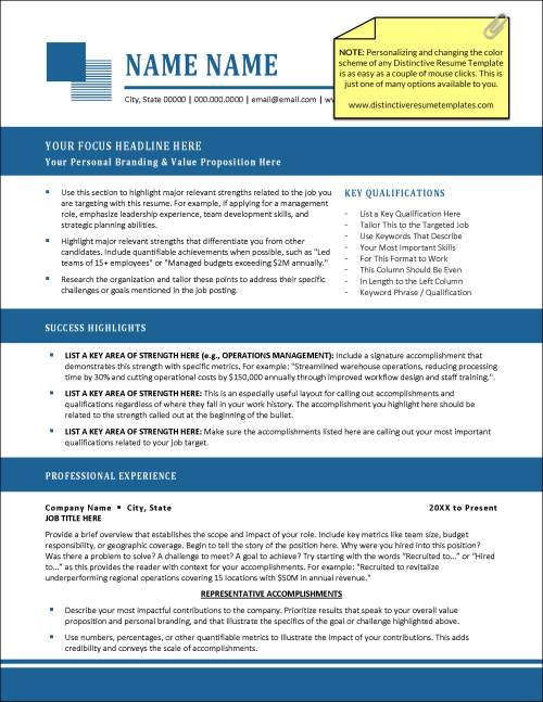 Next Stage MS Word Resume Template | Distinctive Templates