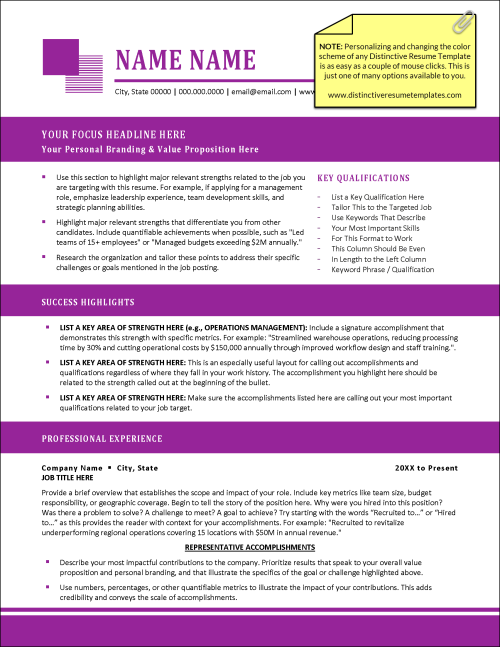 Next Stage MS Word Resume Template | Distinctive Templates