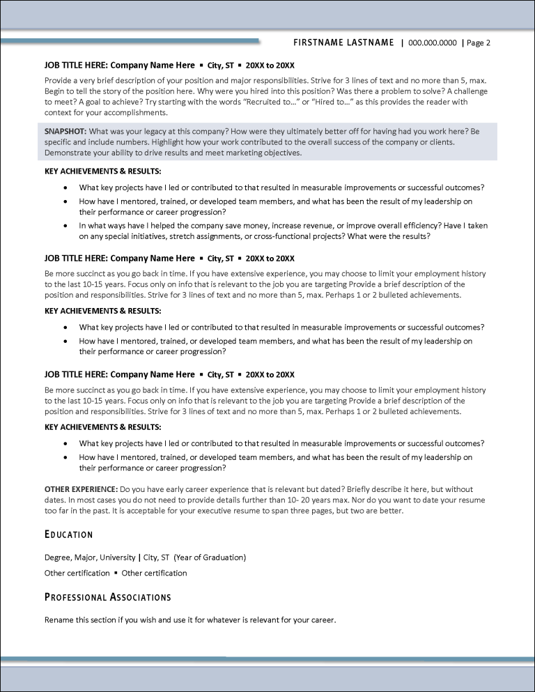 Versatile Professional Resume Template | Distinctive Templates