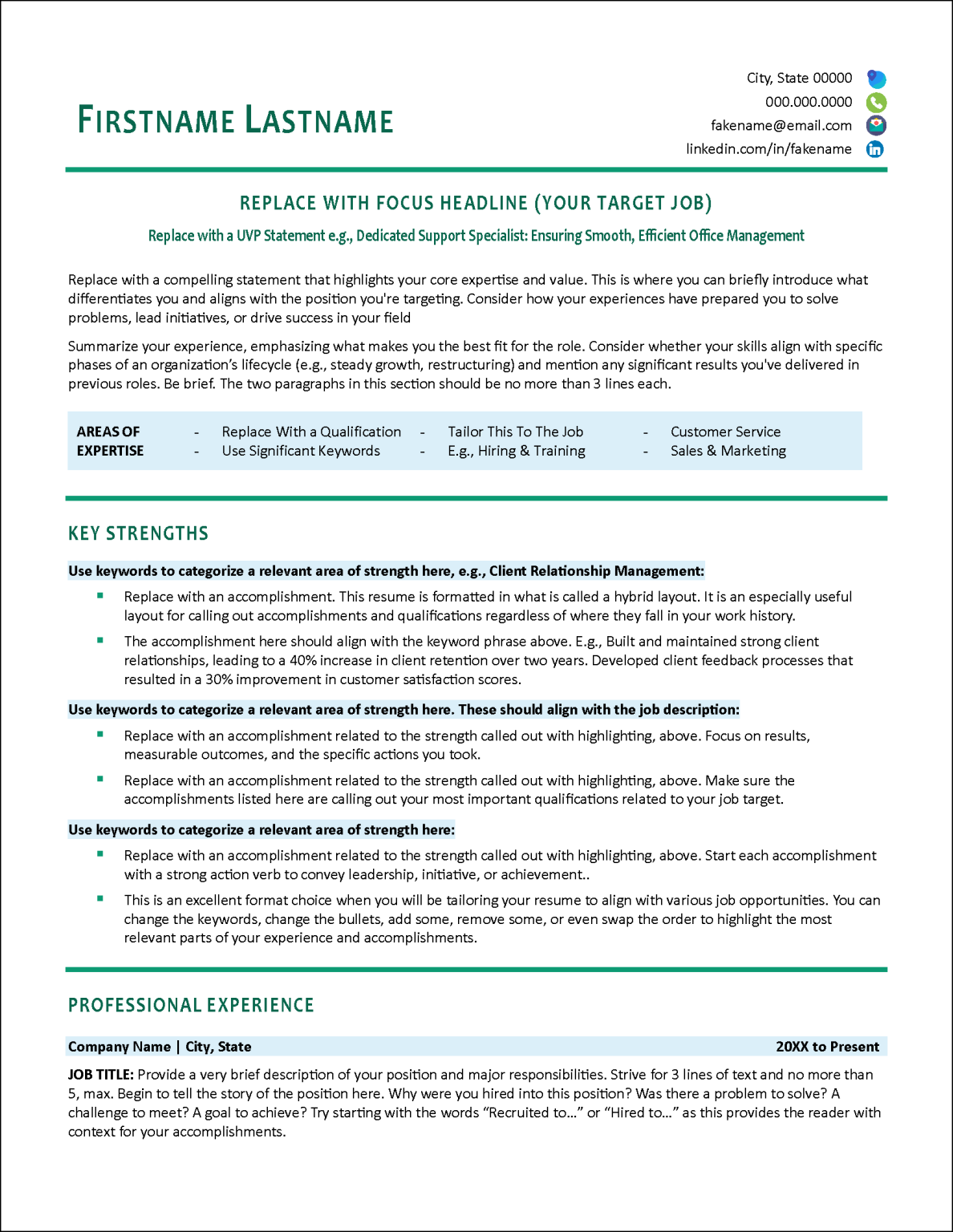 Perfected – Professional Resume Template | Distinctive Templates