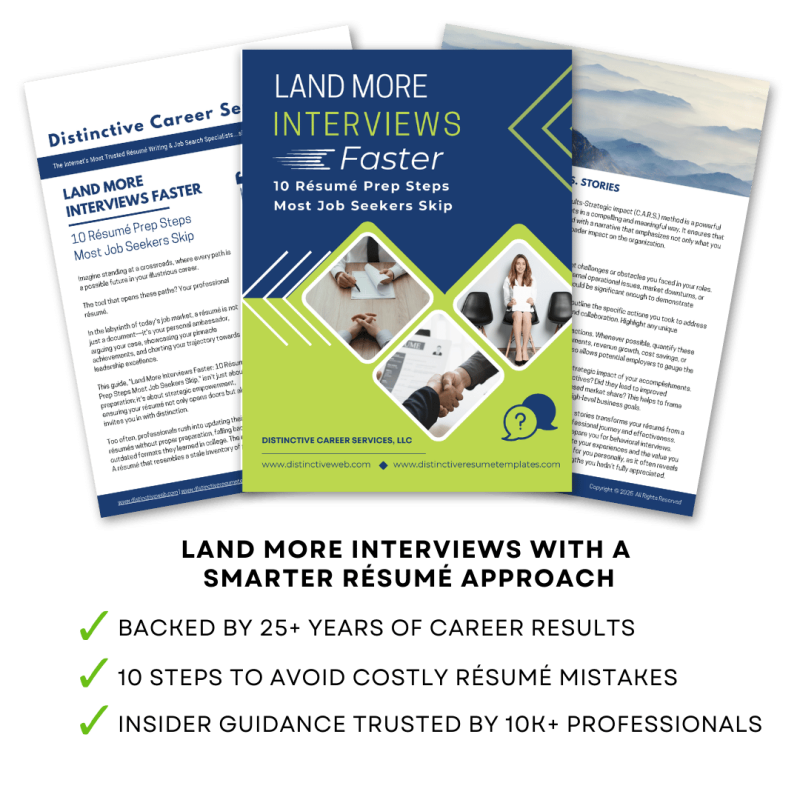 Free Land More Interviews Faster: 10 Resume Prep Steps - Distinctive ...